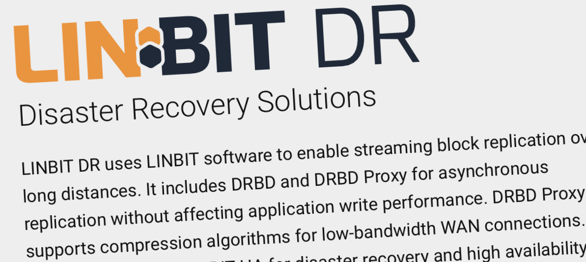 DR環境でパフォーマンスの維持する | DRBD Tech Info